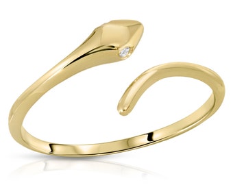 Solid Gold Snake Ring Serpent Ring Animal Ring | Etsy