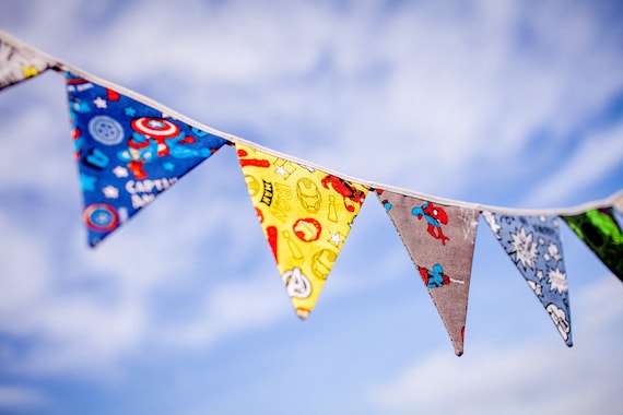Superhero Bunting Men of Marvel Banner Party Decoration | Etsy