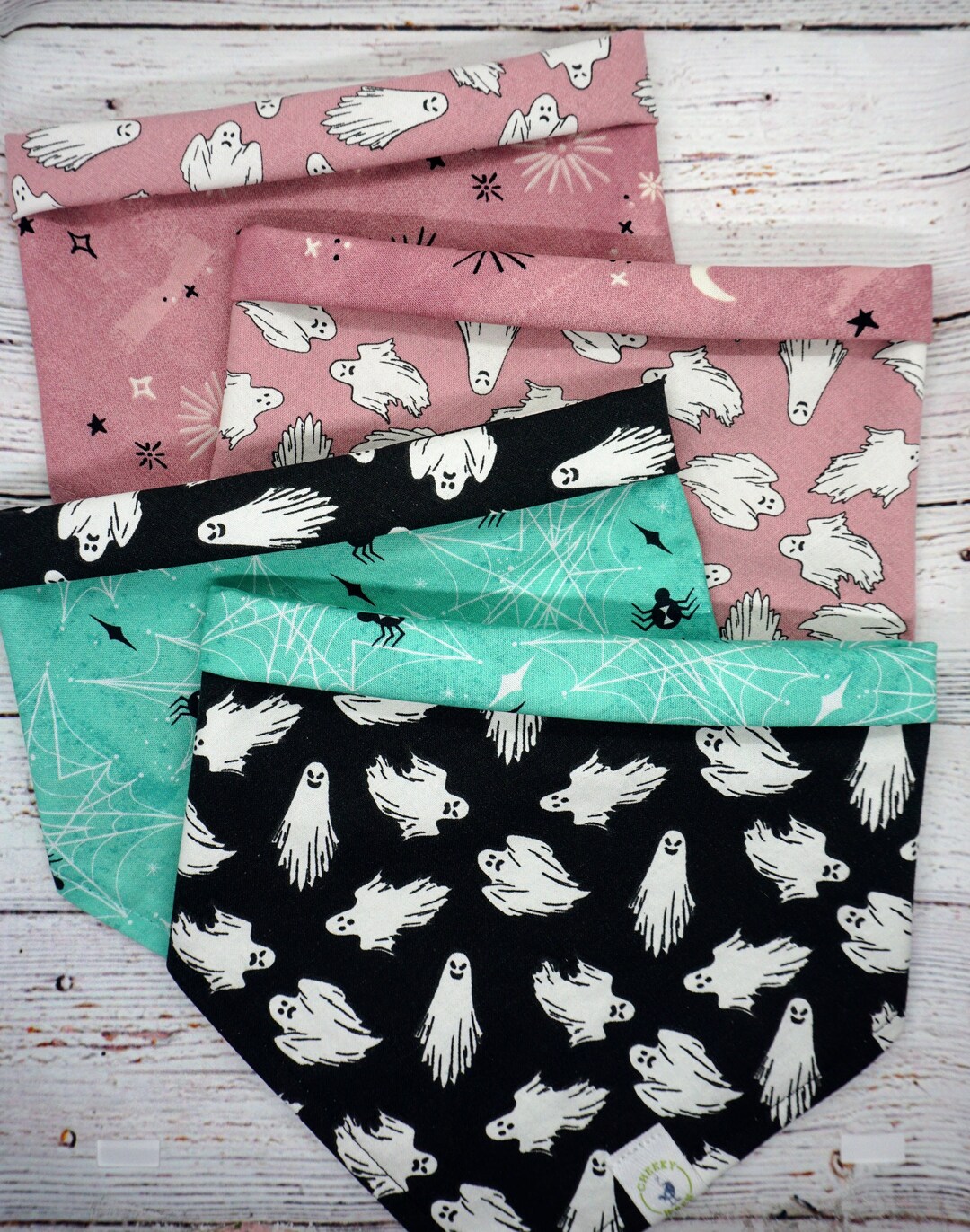 Ghost Bandana, Pink Ghosts, Glow in the Dark, Fall Bandanna, Reversible ...