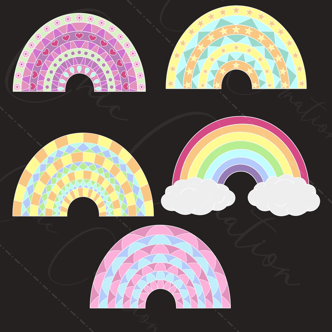 18 Rainbow Procreate Stamps - Etsy