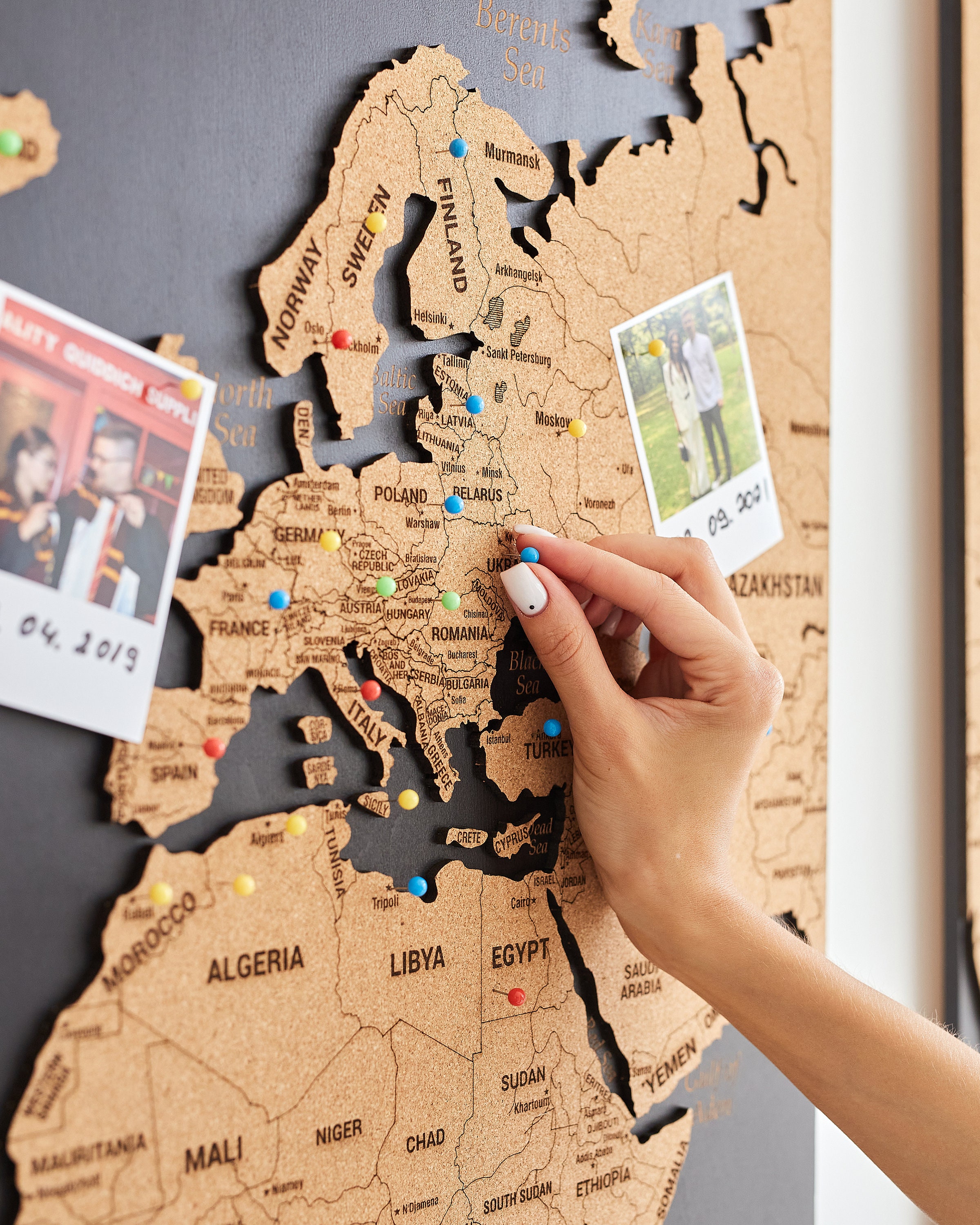 3d World Map Wall Art, Wooden World Map Push Pin, Personalized Travel ...