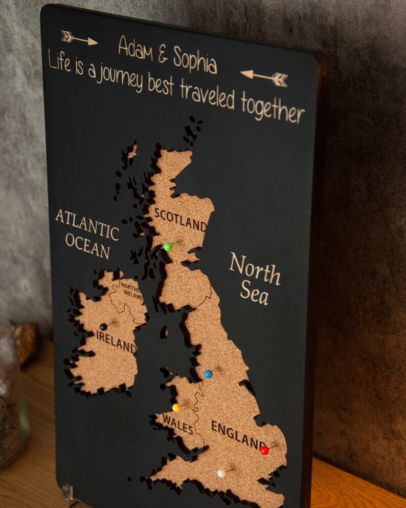 Wooden England Travel Map Personalized Traveling Map of UK - Etsy