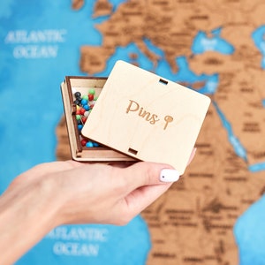 3d World Map Wall Art Wooden World Map Push Pin Personalized - Etsy