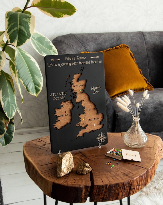 Wooden England Travel Map Personalized Traveling Map of UK - Etsy