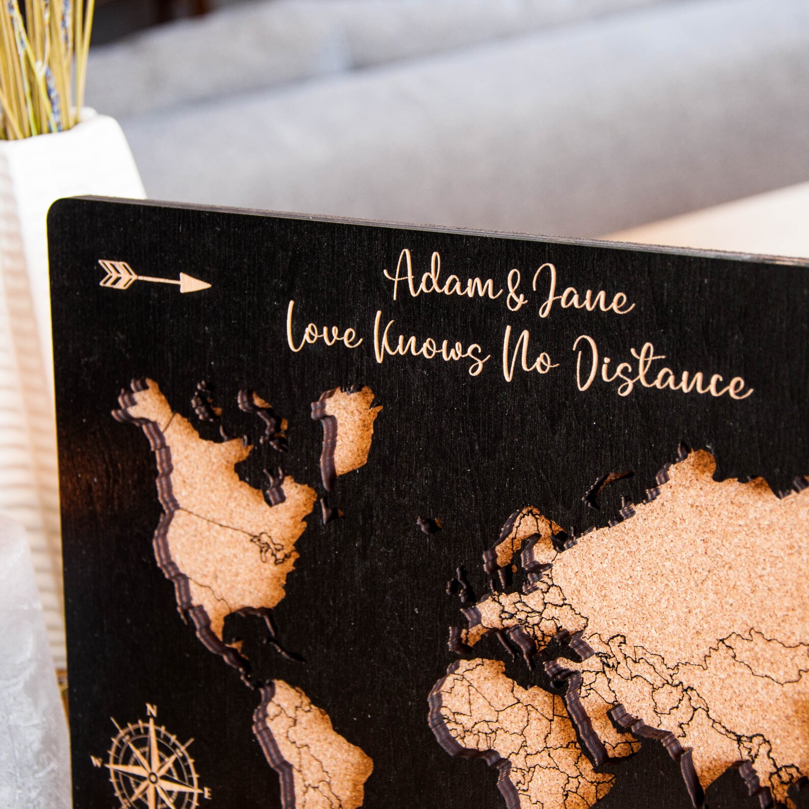 Push Pin Cork Travel World Map for Couples Gifts Wooden - Etsy