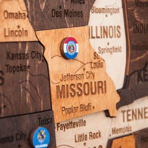 USA States Flags Push Pins - Etsy