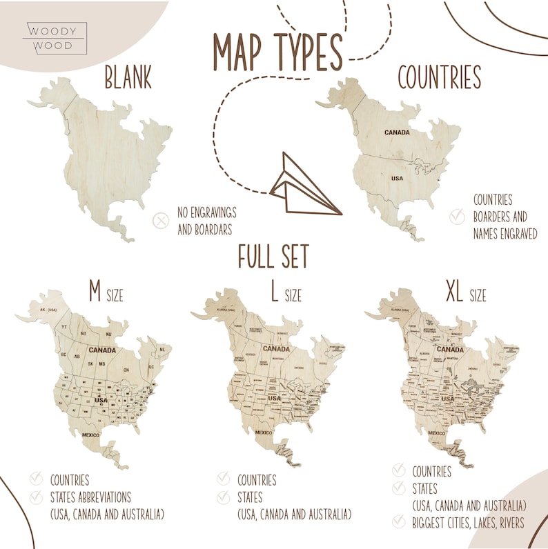 Wooden World Map Wall Art – Cork Travel Map With Pins | Push Pin Map ...