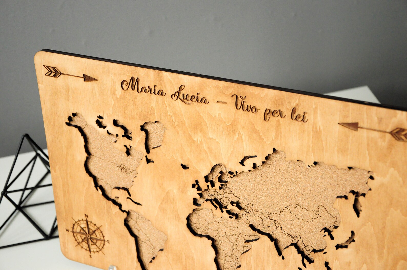 Cork Map of the World Map Push Pin, Wooden World Map Pin Board, World ...