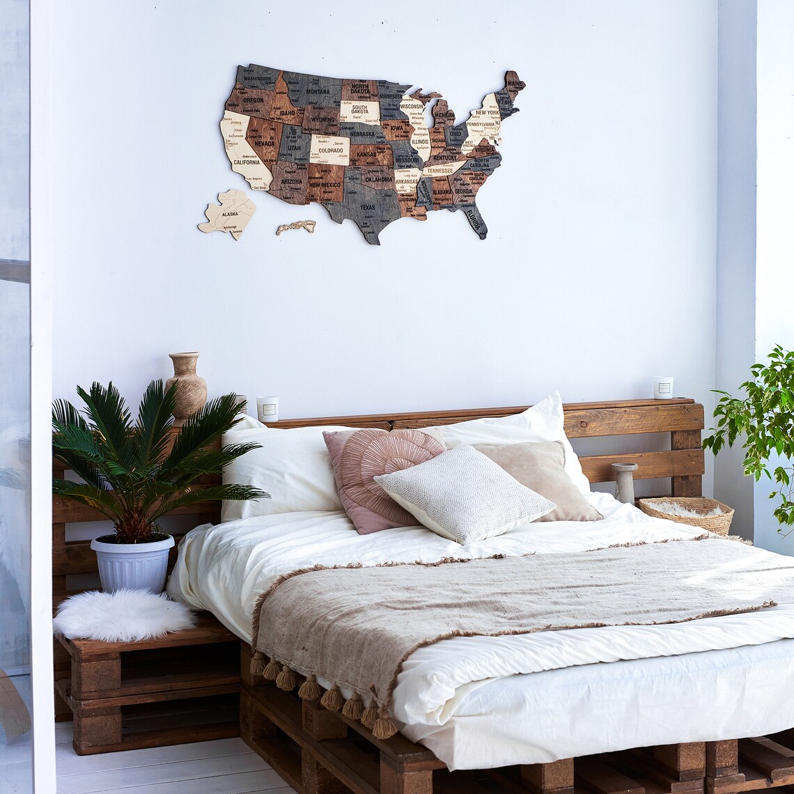 Wooden USA Map-wood Map of United States Wall Art-us Travel - Etsy