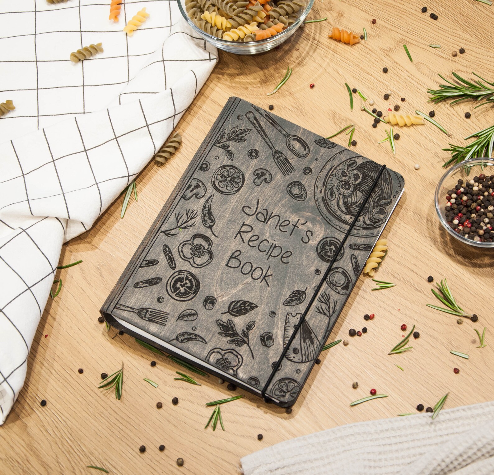 Personalized Wooden Recipe Book Binder Custom Journal Cook - Etsy