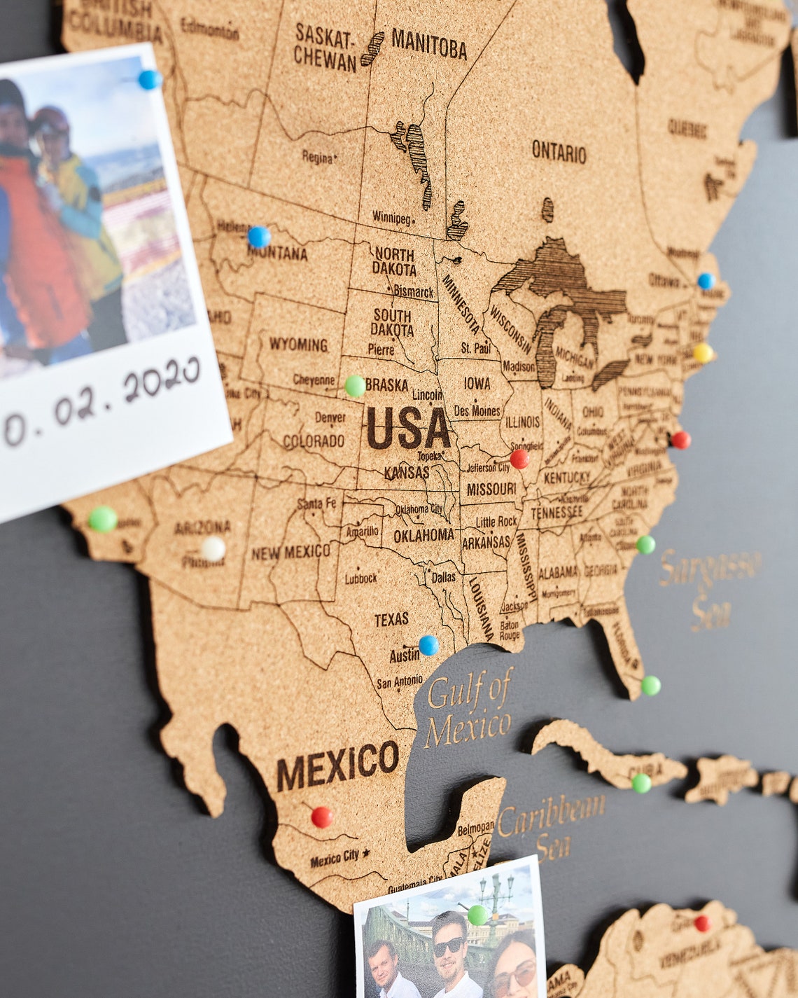 World Map Push Pin World Map Wall Art Wooden Travel Map - Etsy