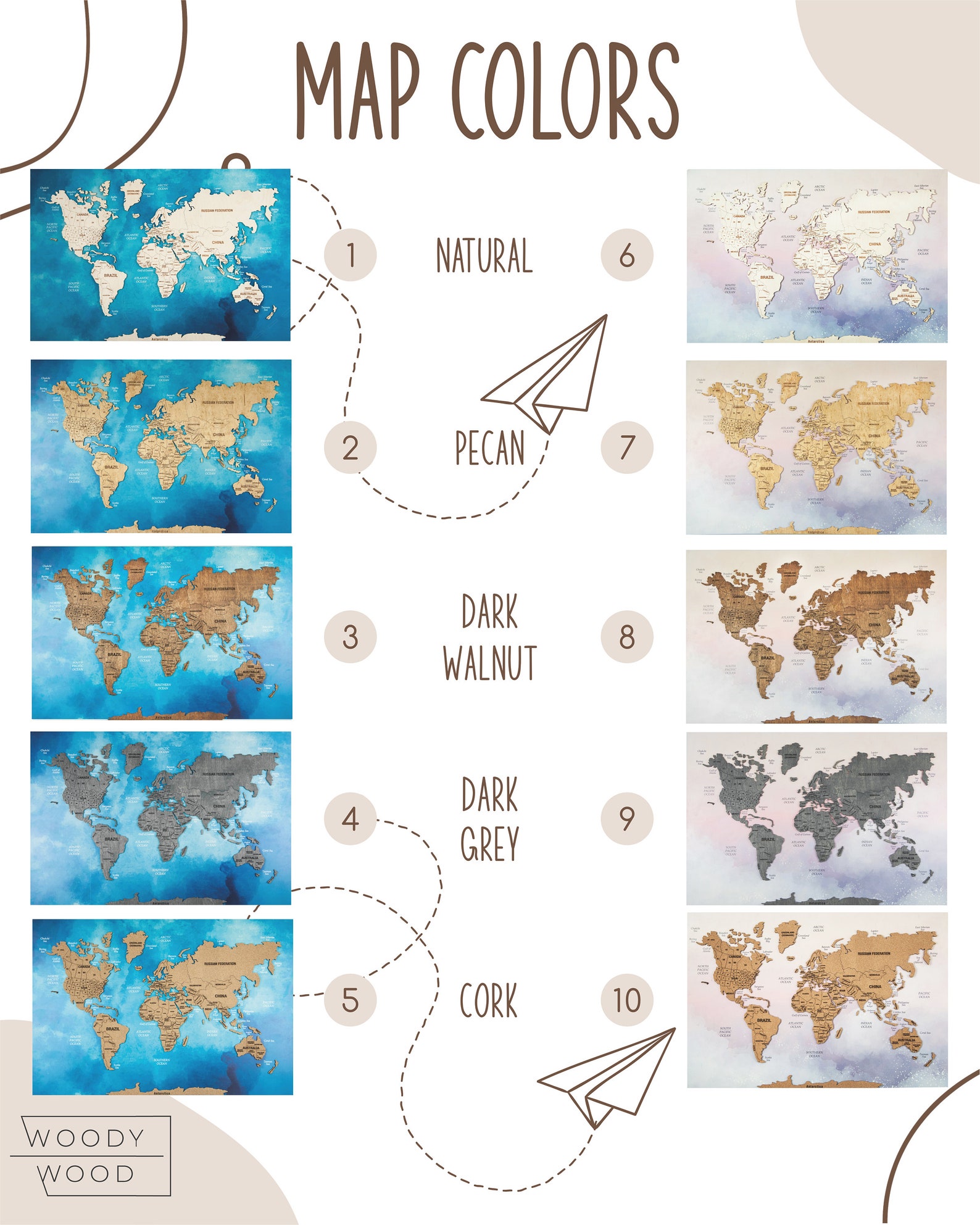 World Map Push Pin Wall Art With FREE Pins Cork World Map | Etsy