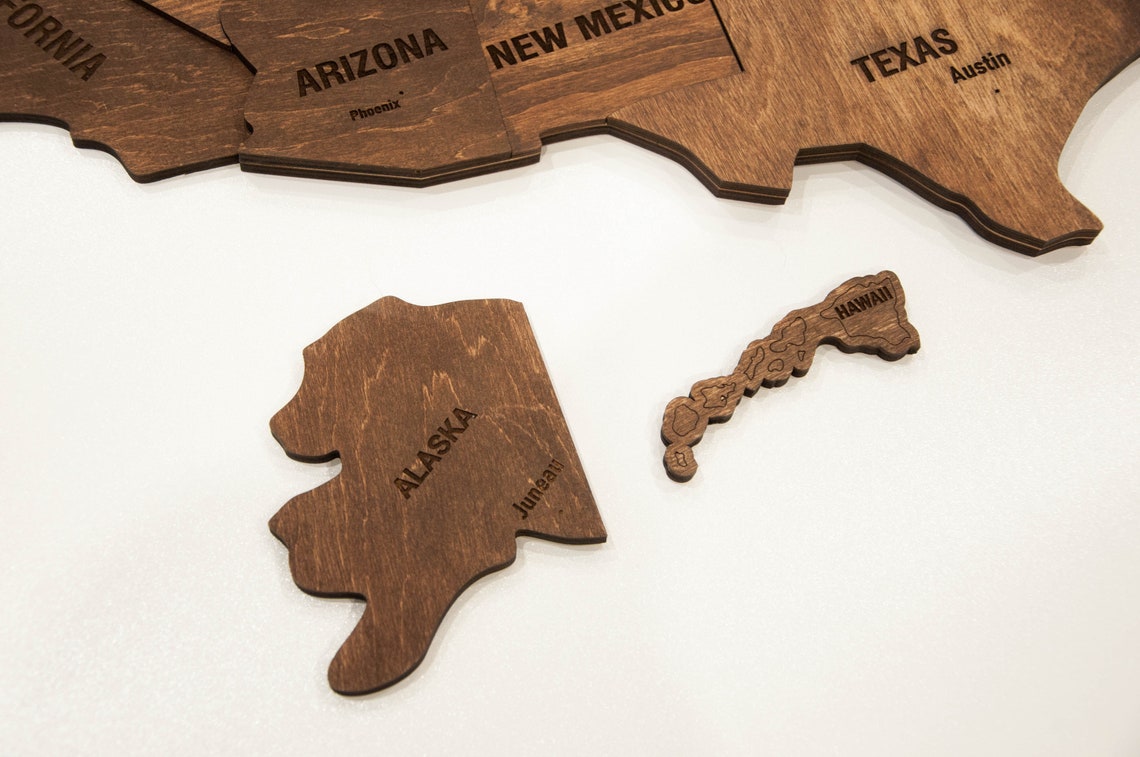 Wood USA Map Push Pin US Travel Map United States Travel Gift | Etsy