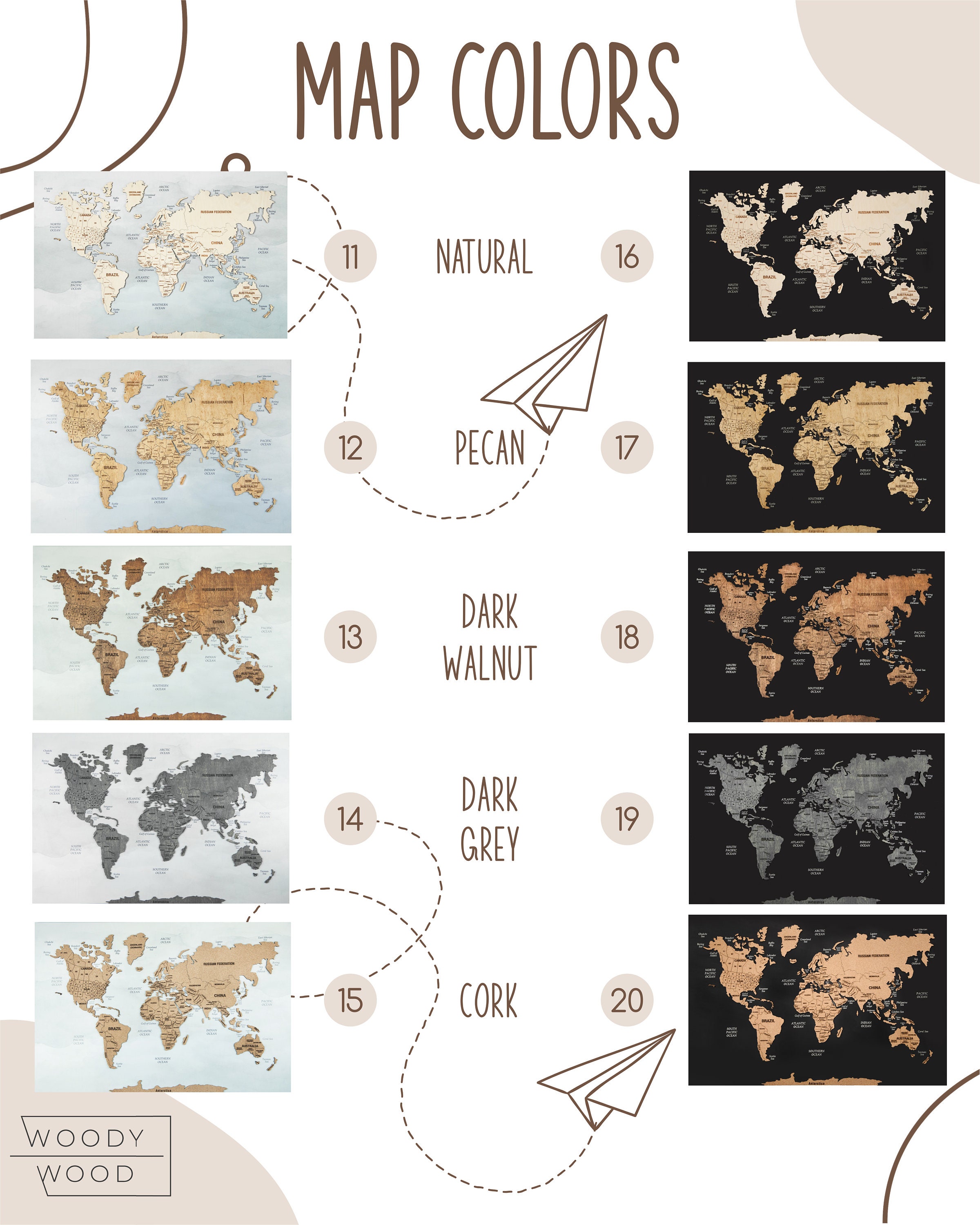 World Map Push Pin Wall Art With FREE Pins Cork World Map | Etsy