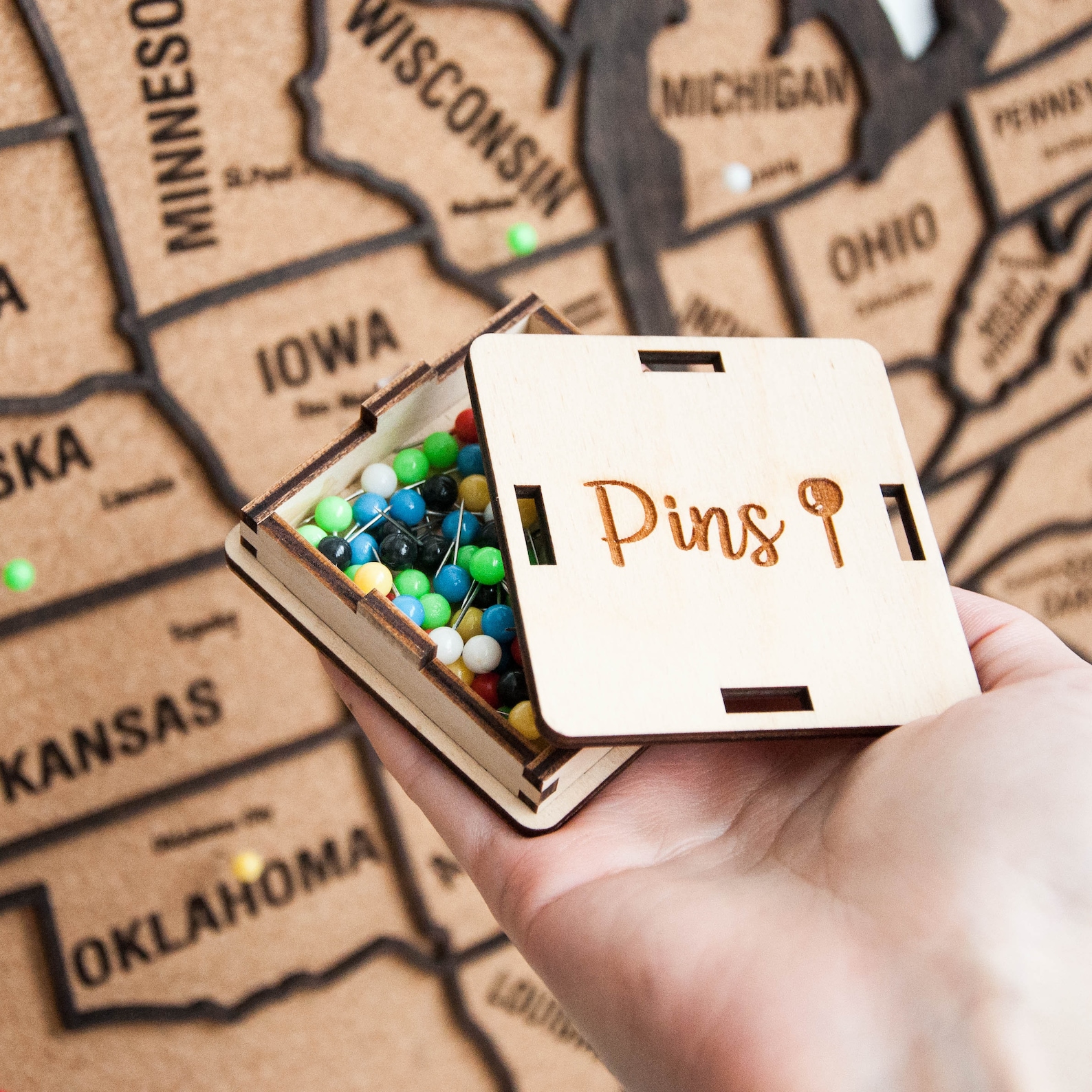 Push Pin United States Map Travel Map Apartment Decor USA - Etsy Canada