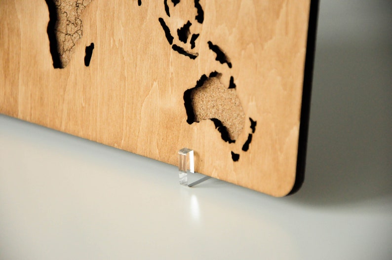 Cork Map of the World Map Push Pin, Wooden World Map Pin Board, World ...