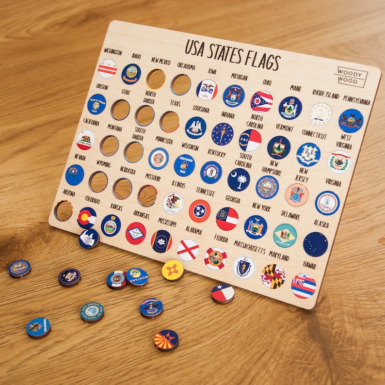 USA States Flags Push Pins - Etsy