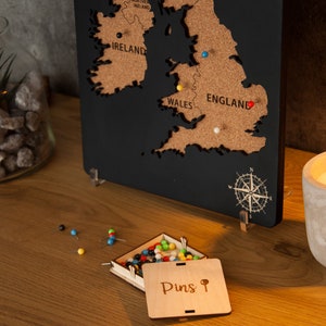 Wooden England Travel Map, Personalized Traveling Map of UK, Couples ...