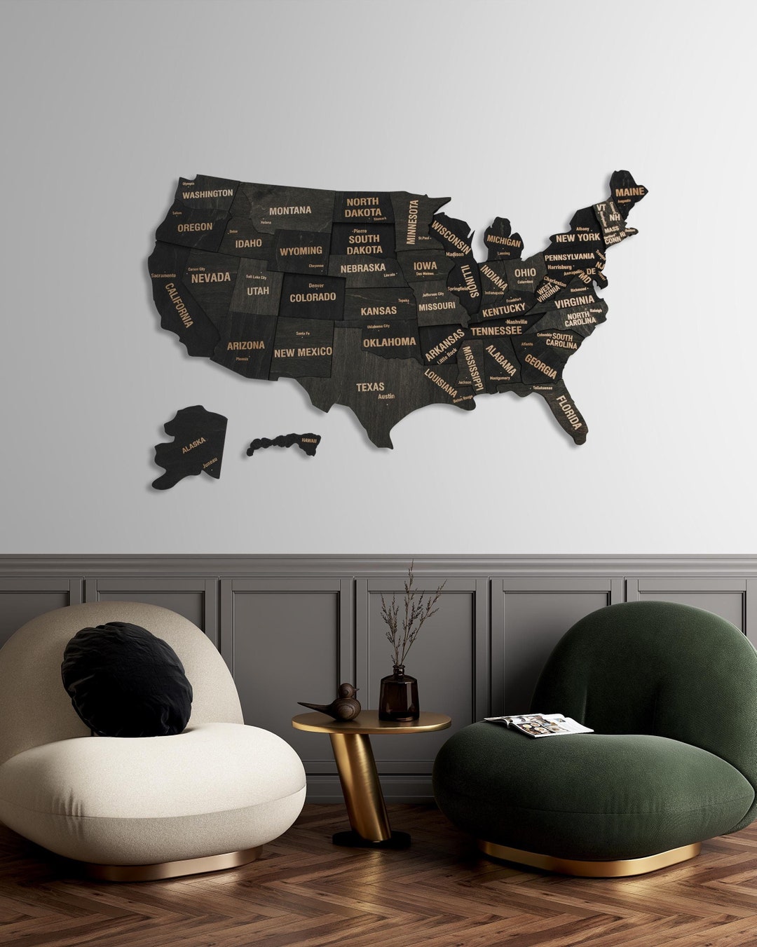 USA Map Push Pin Travel Map, Apartment Decor Map Wall Art, 5th ...