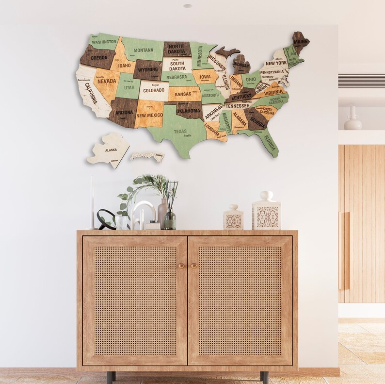 USA Push Pin Map Travel Gift Wood US Travel Map Pin Board - Etsy