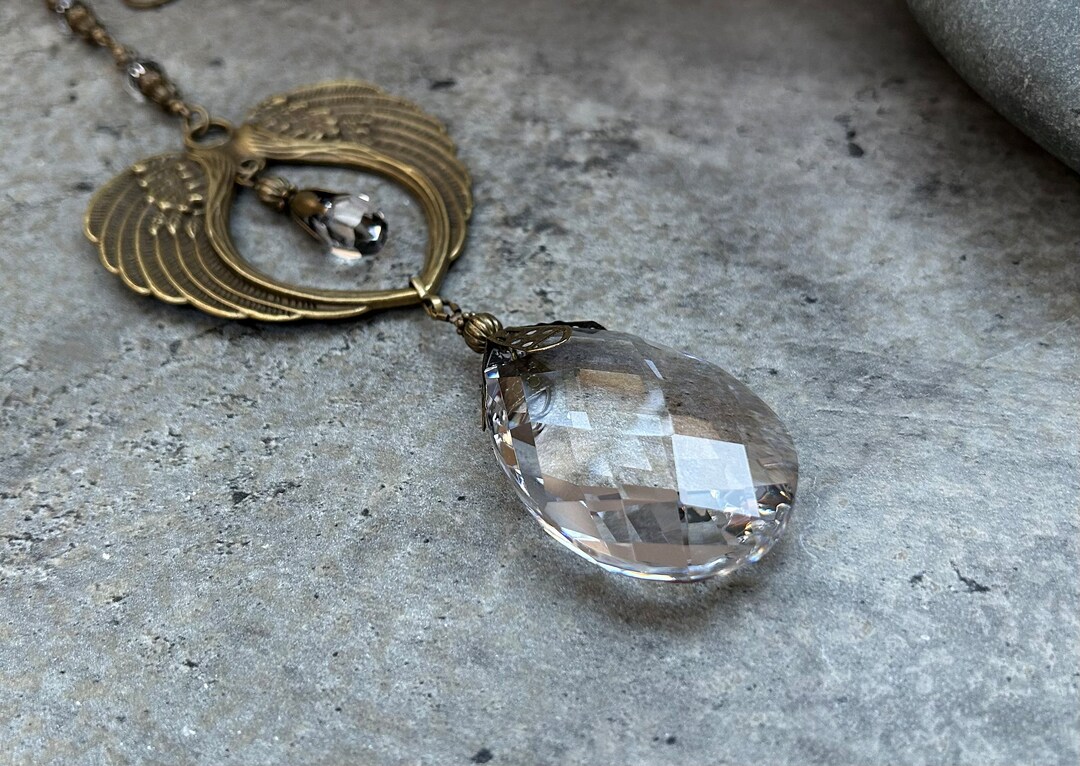 Large Sun Catcher, Window Decoration - "angel Wings", Pendulum, Bronze ...