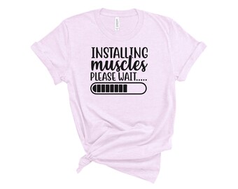 Installing Muscles T-shirt - Etsy