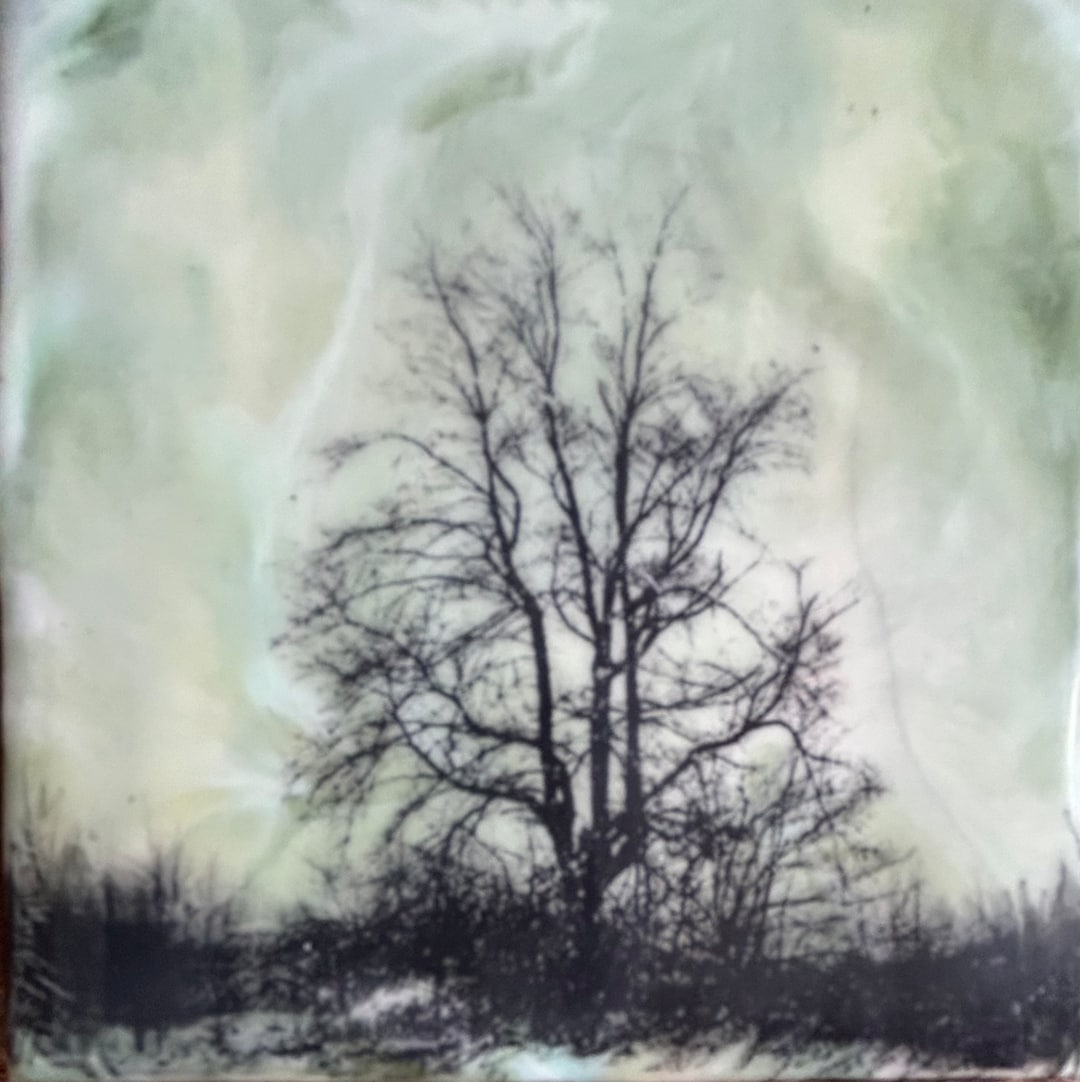 Steadfast Green Small Tree Encaustic Painting Original Handmade Art ...