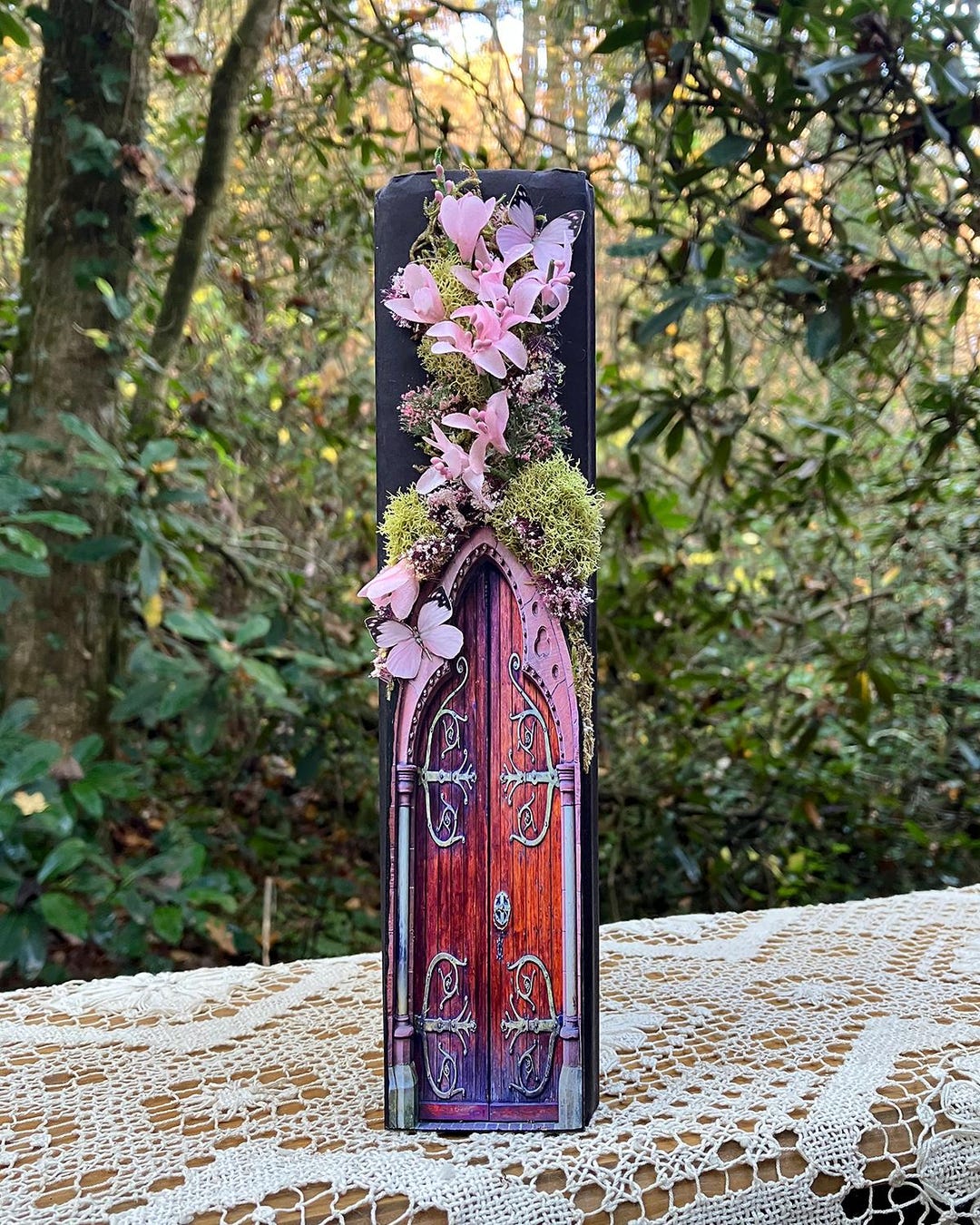 Fairy Castle Book Nook, Ready for Shipping, Pink Floral Book Art ...