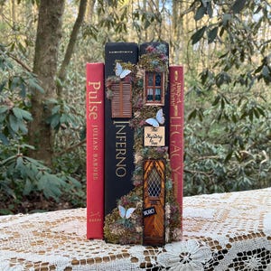 Custom Bookshelf Insert: Decorated Books, Book Nook Art, Natural Books ...