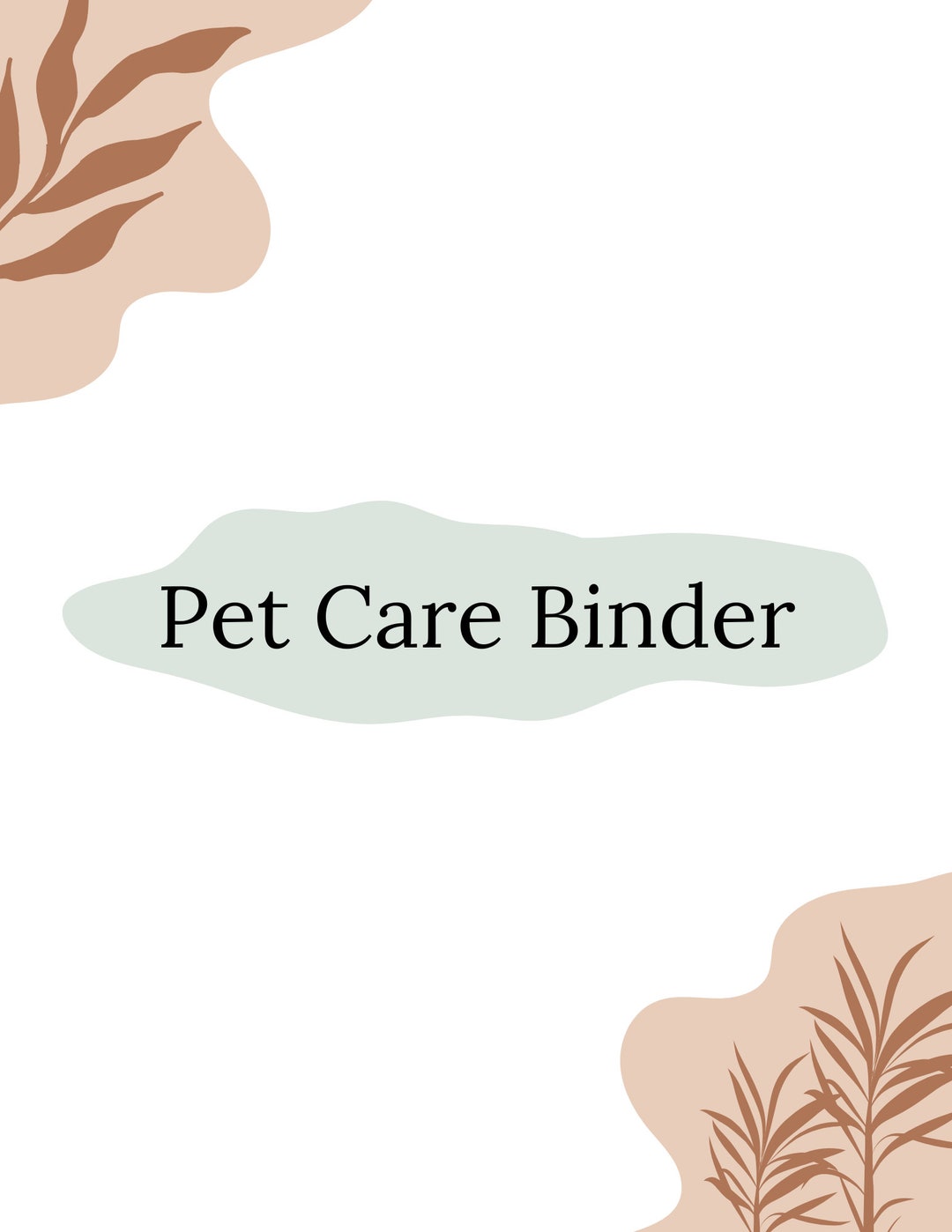 Pet Care Printable Binder Insert Boho Dog Sitter Printable Guide - Etsy