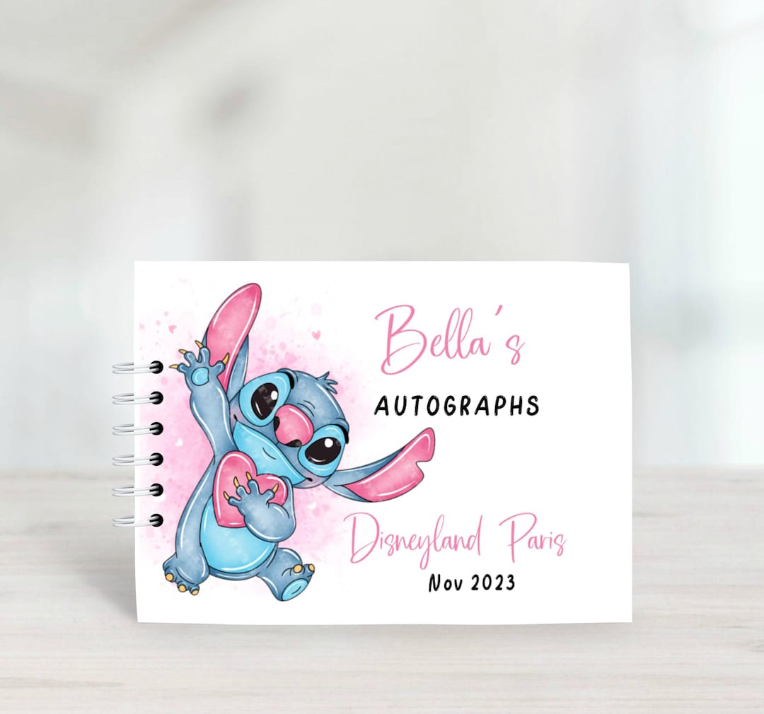 Personalised Stitch Disney Autograph Book, Protective Covers ...