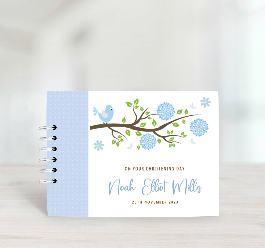 Christening Guest Book, Naming Day Message Book, Baby Shower Guestbook ...