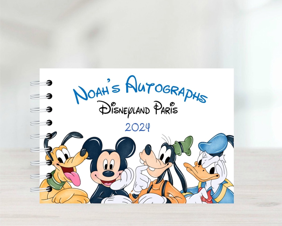 Personalised Disney Autograph Book, Mickey & Friends, Protective Covers ...