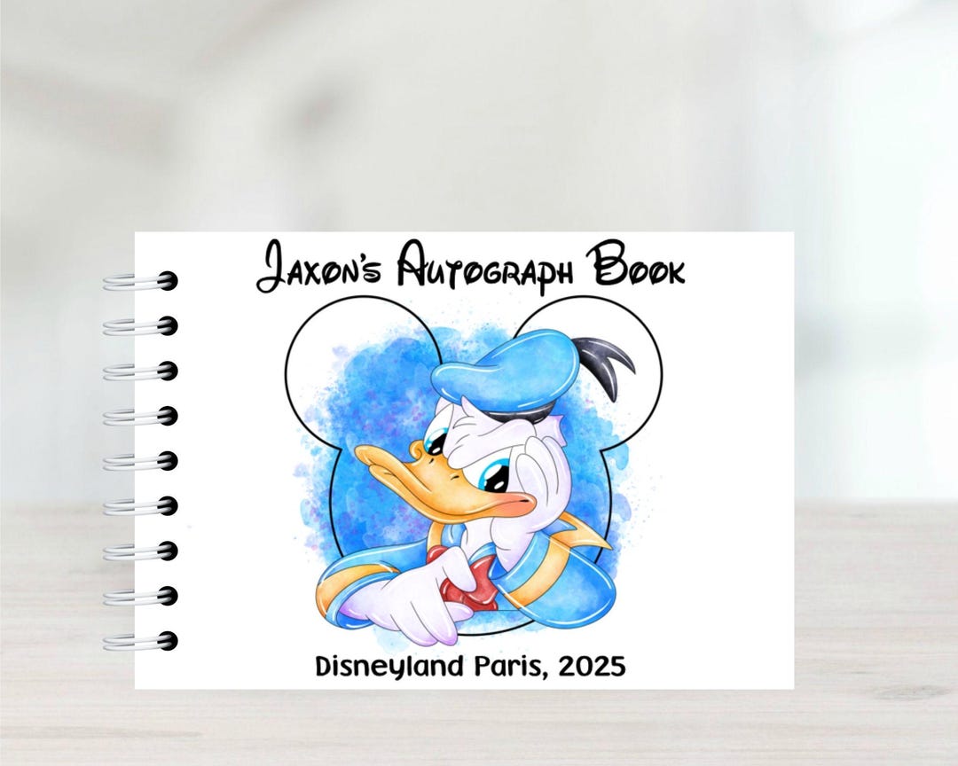 Personalised Donald Duck, Disney Autograph Book, Protective Covers ...