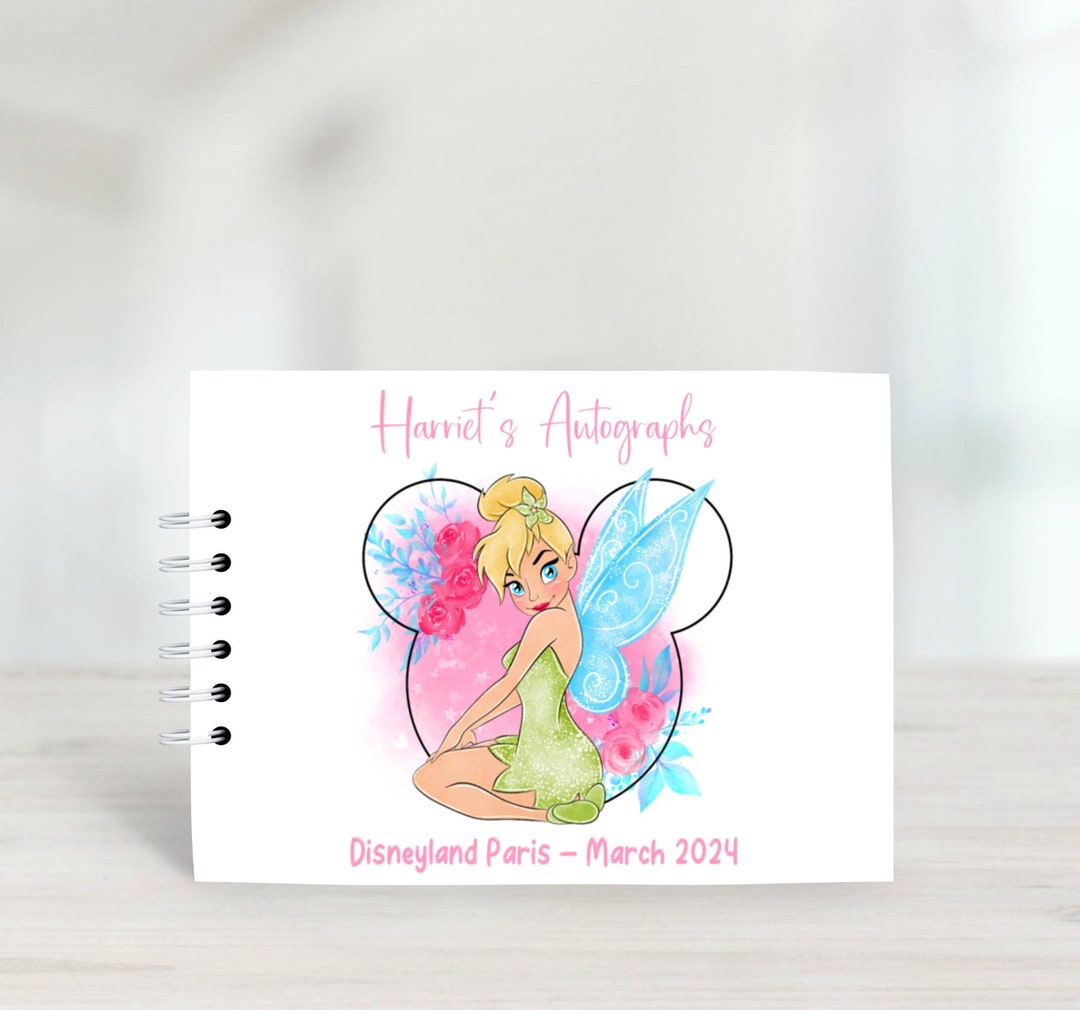 Personalised A5 Tinkerbell Autograph Book, Protective Covers ...