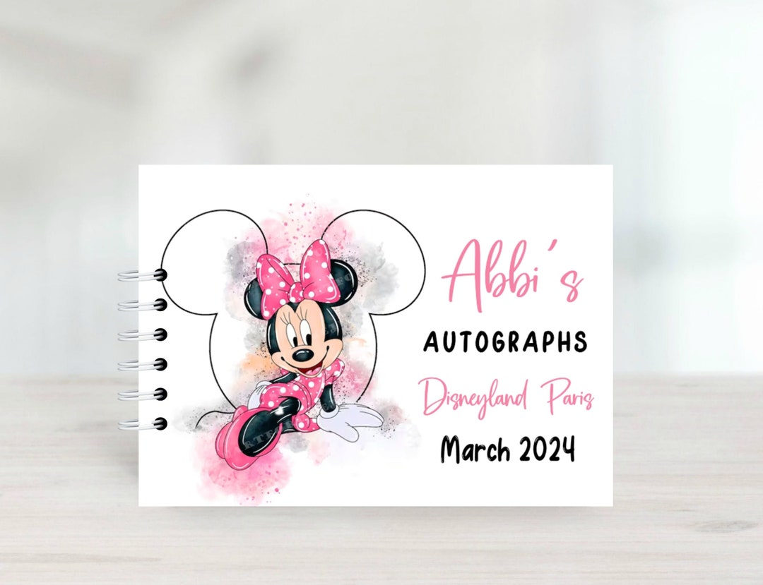 Personalised Minnie Mouse Autograph Book With Protective Covers ...