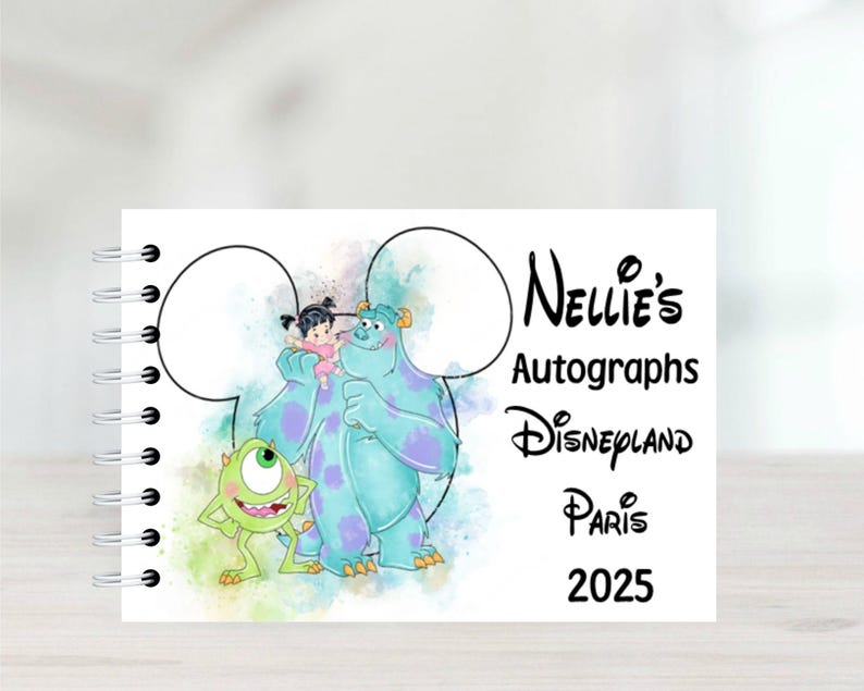 Personalised Monsters Inc. Disney Autograph Book, Protective Covers ...