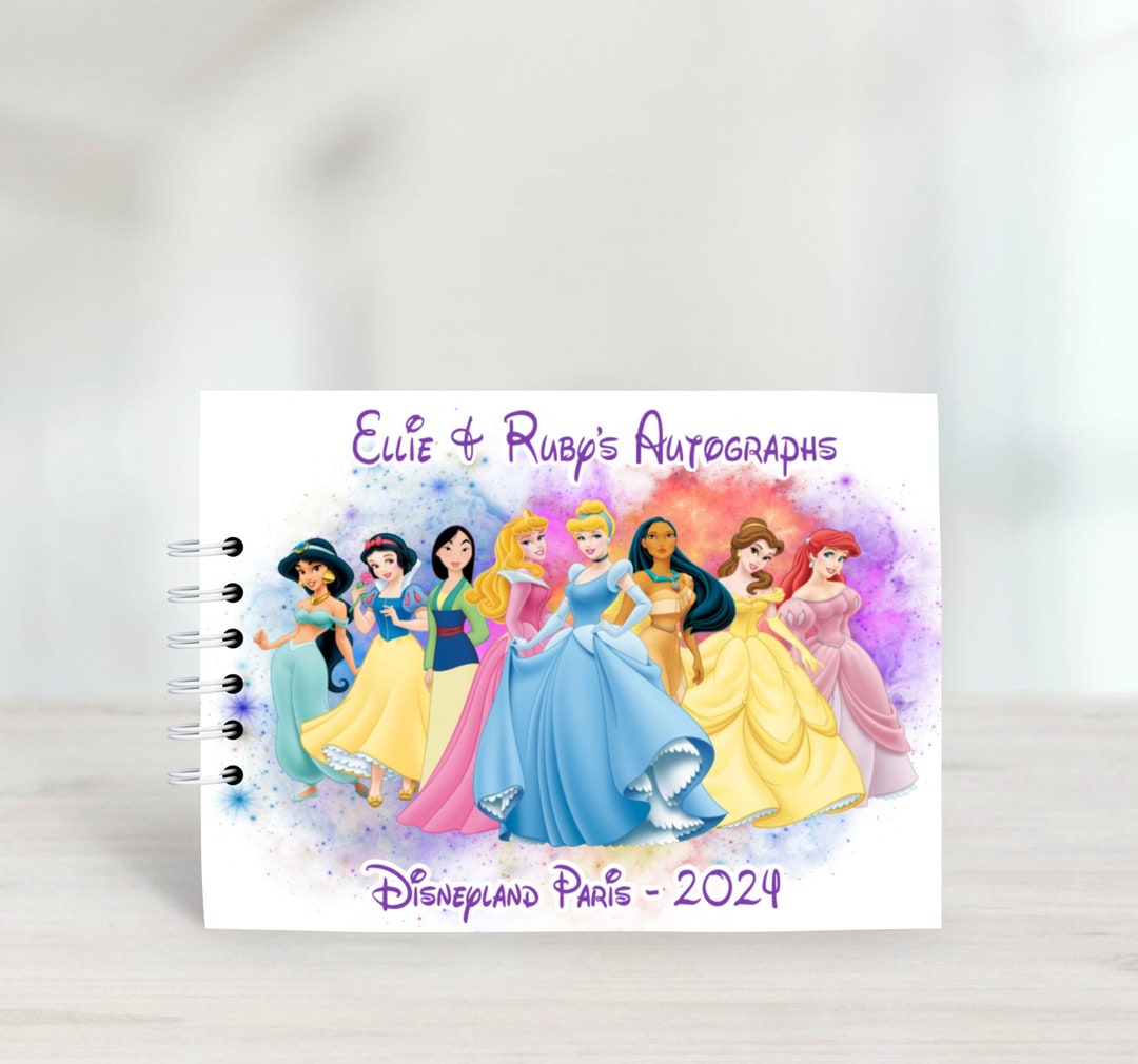 Personalised Disney Princess Autograph Book, Protective Covers ...