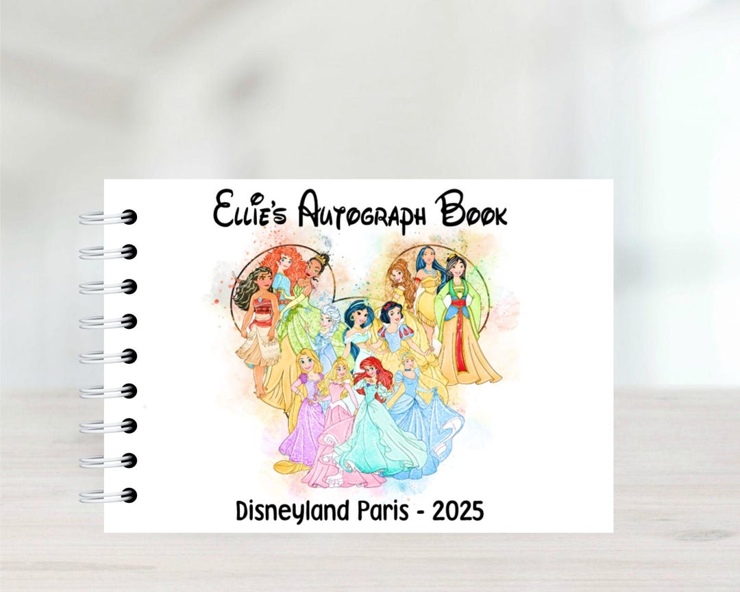 Personalised Princess, Disney Autograph Book, Protective Covers ...