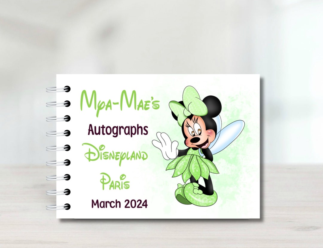 Personalised Minnie Mouse, Tinkerbell Disney World Autograph Book ...