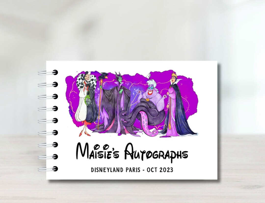 Personalised Disney Villains Autograph Book, Protective Covers ...