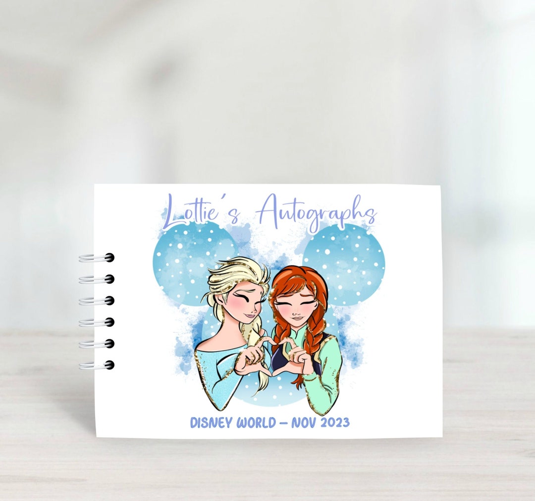Disney Autograph Book, Elsa, Anna, Protective Covers, Disneyland Paris ...
