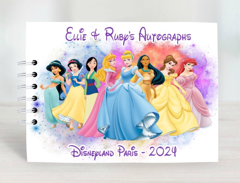 Personalised Disney Princess Autograph Book, Protective Covers ...