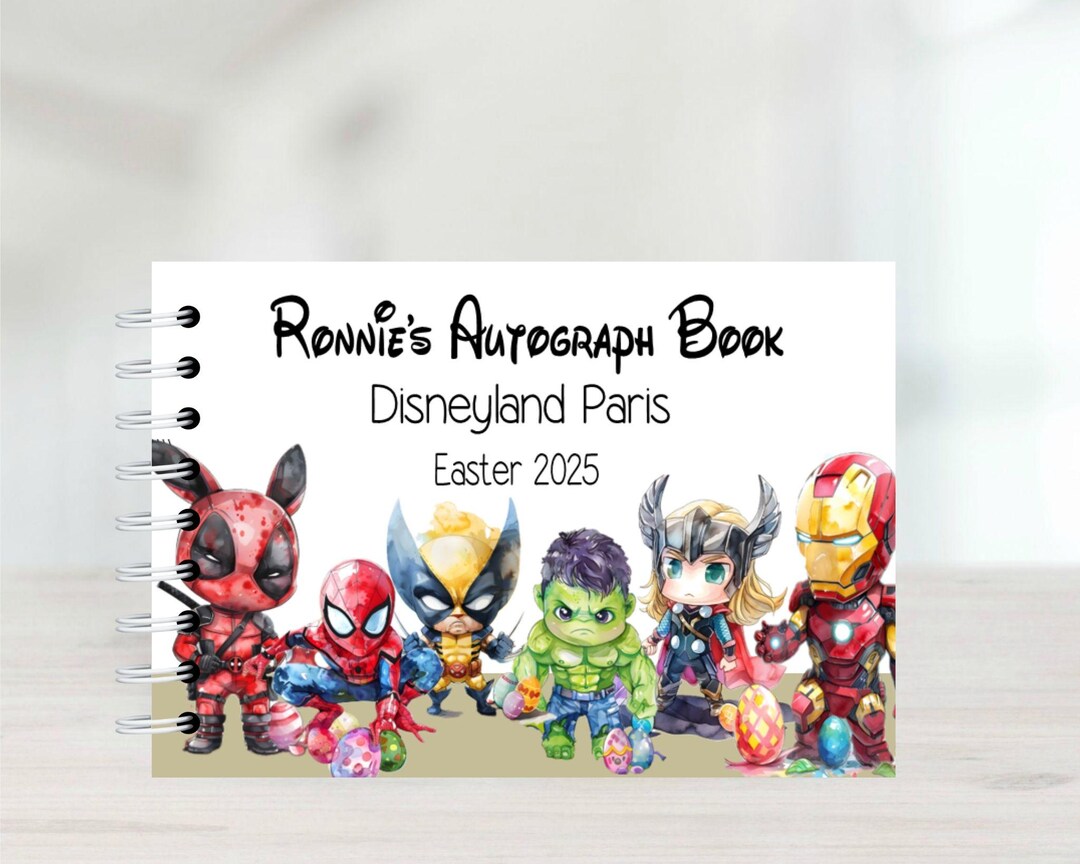 Disney Easter Marvel Autograph Book, Protective Covers, Disneyland ...