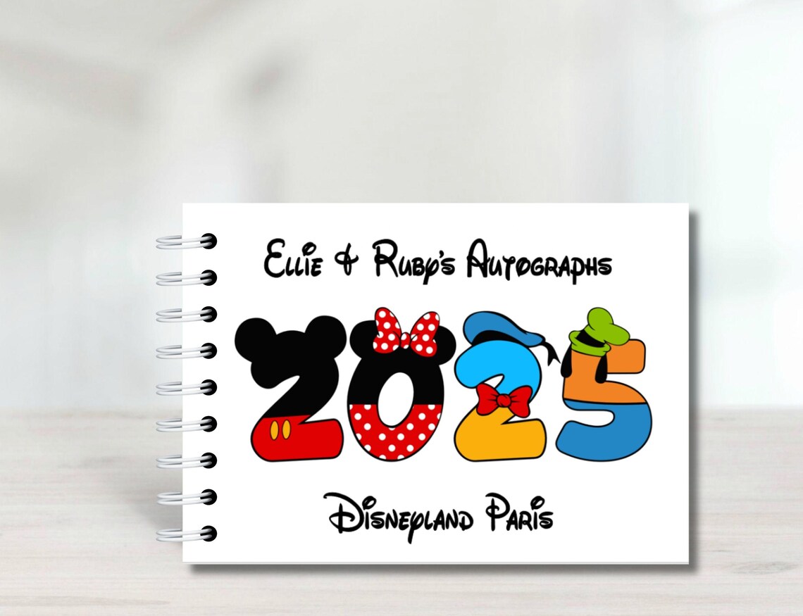 Disney Autograph Book, 2025, Mickey Mouse, Goofy, Pluto, Protective ...