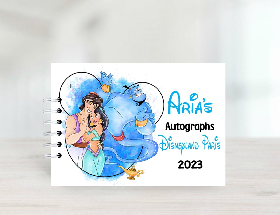 Personalised Aladdin / Jasmine / Genie Disney Autograph Book ...