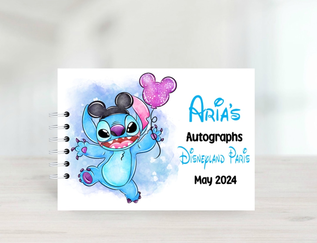 Personalised Stitch Autograph Book With Protective Covers, Disneyland ...