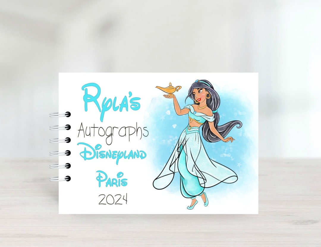 Personalised Princess Jasmine Disney Autograph Book, Protective Covers ...