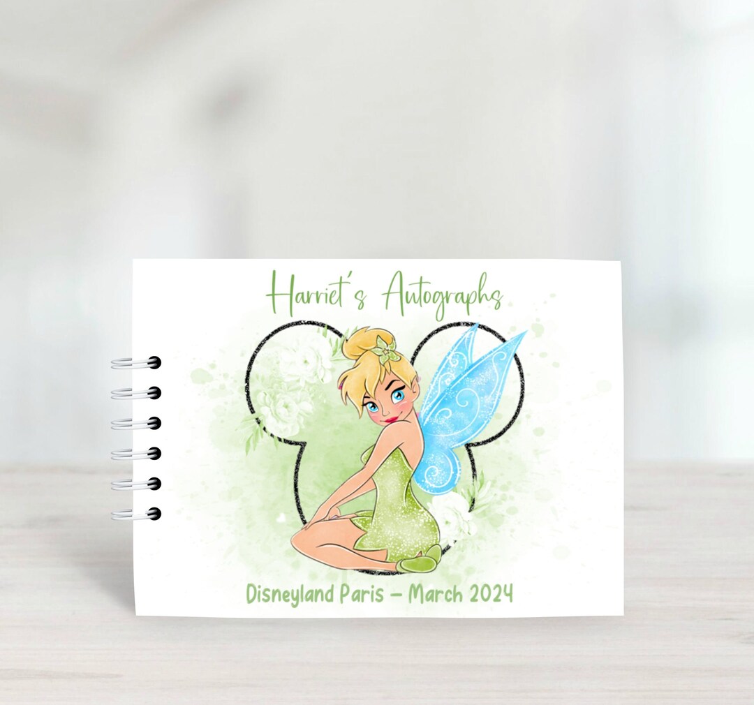 Personalised A5 Tinkerbell Autograph Book, Protective Covers ...