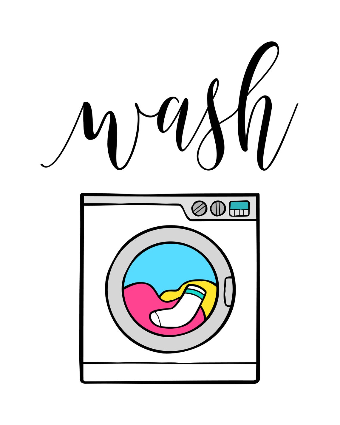 DIGITAL Download/laundry Room COLOR Wash Dry Fold - Etsy